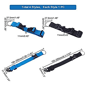 PH PandaHall 4pcs Add a Bag Luggage Strap Jacket Gripper Adjustable Suitcase Belt Straps Carry-on Baggage Suitcase Straps Belts for Extra Bags Travel Attachment Accessories