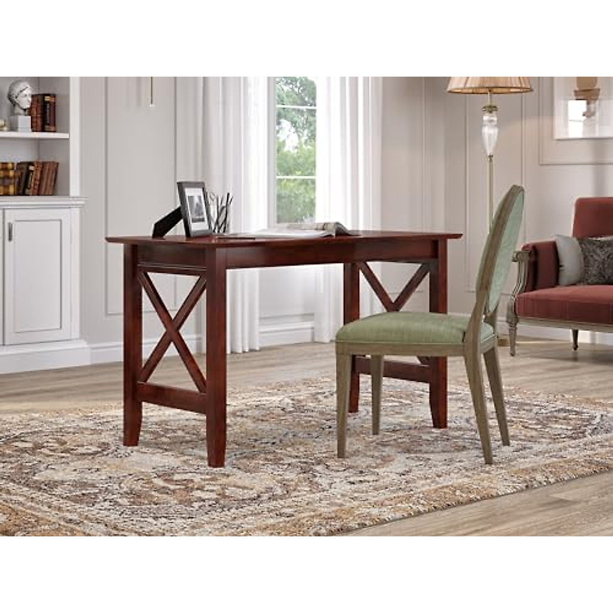 Multi-Purpose Desk, Writing Desk, Craft Table, Work Table, Computer Desk, Solid Wood, Brown