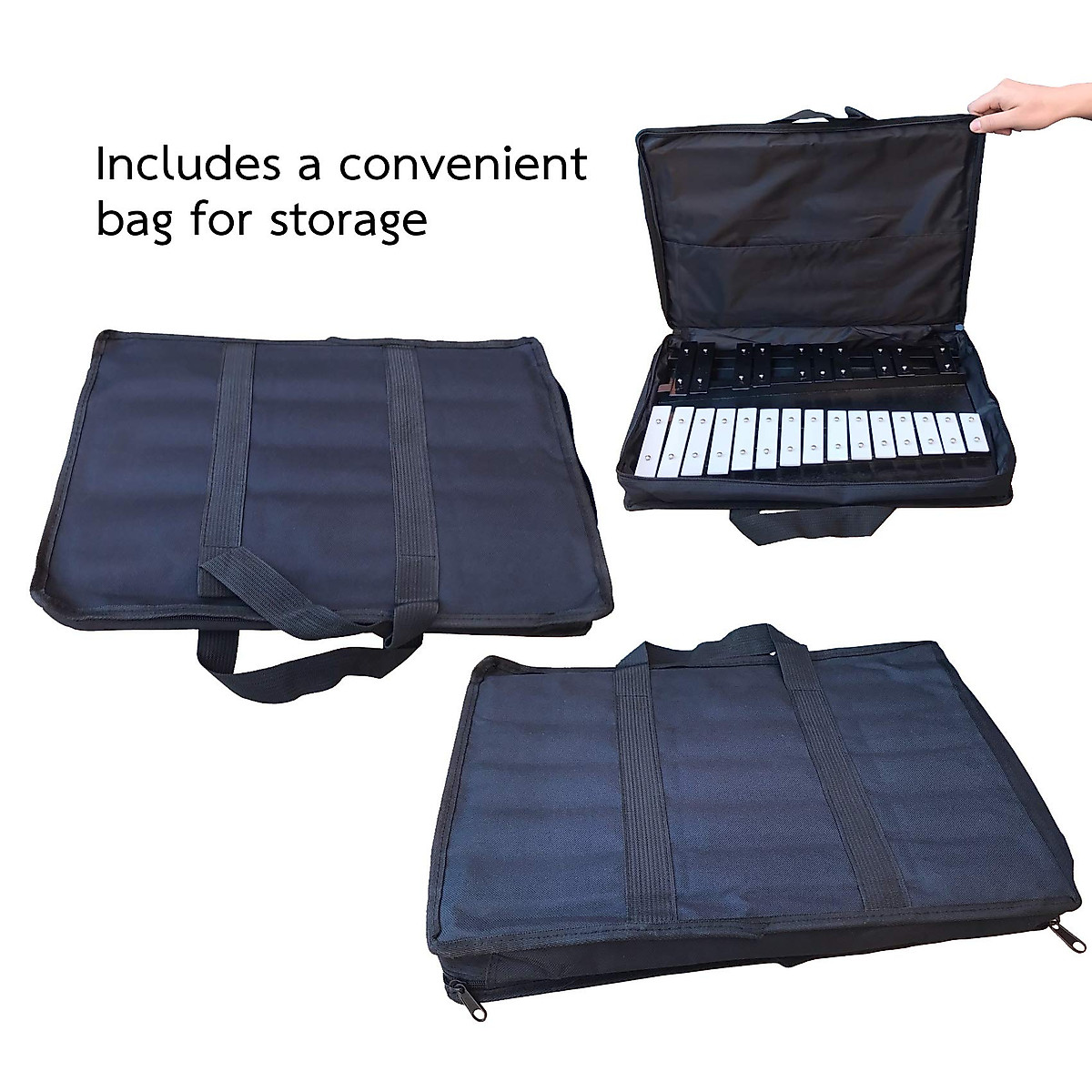 Large Xylophone 25 Notes Chromatic Glockenspiel, Bag, Sheet Music Cards, 45-song Ebook