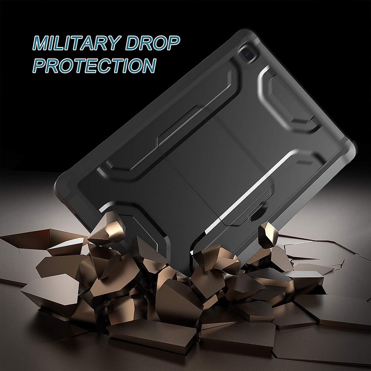 Soke Galaxy Tab A7 Case 10.4 Inch (SM-T500 / T505 / T507),with Built-in Screen Protector, Rugged Full Body Protective Case for 2020 Samsung Galaxy Tab A7 10.4 (Black)