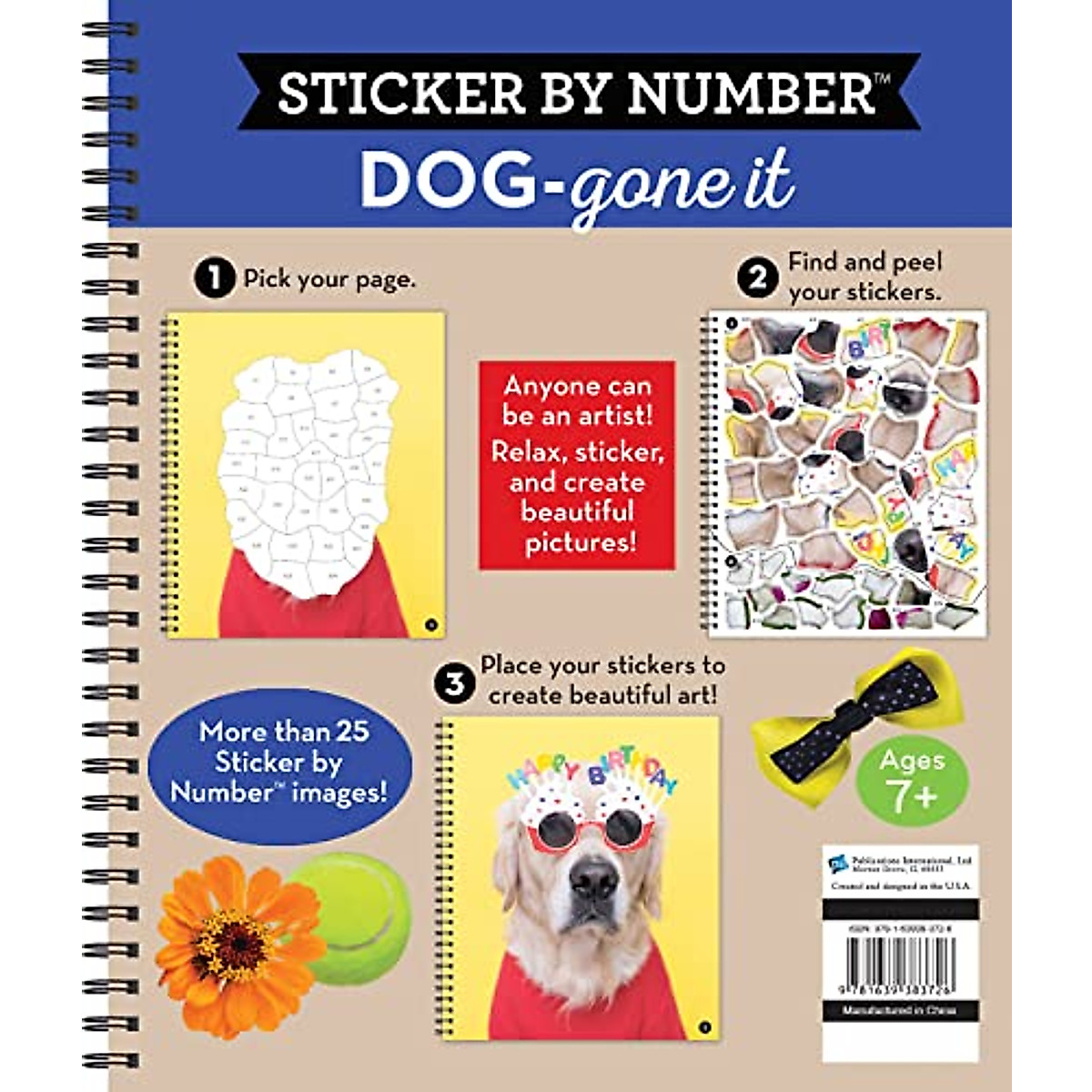 Brain Games - Sticker by Number: Dog-Gone It (28 Images to Sticker)