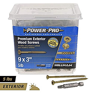 Power Pro Premium Exterior Wood Screws (#9 x 3") - 5lb Box