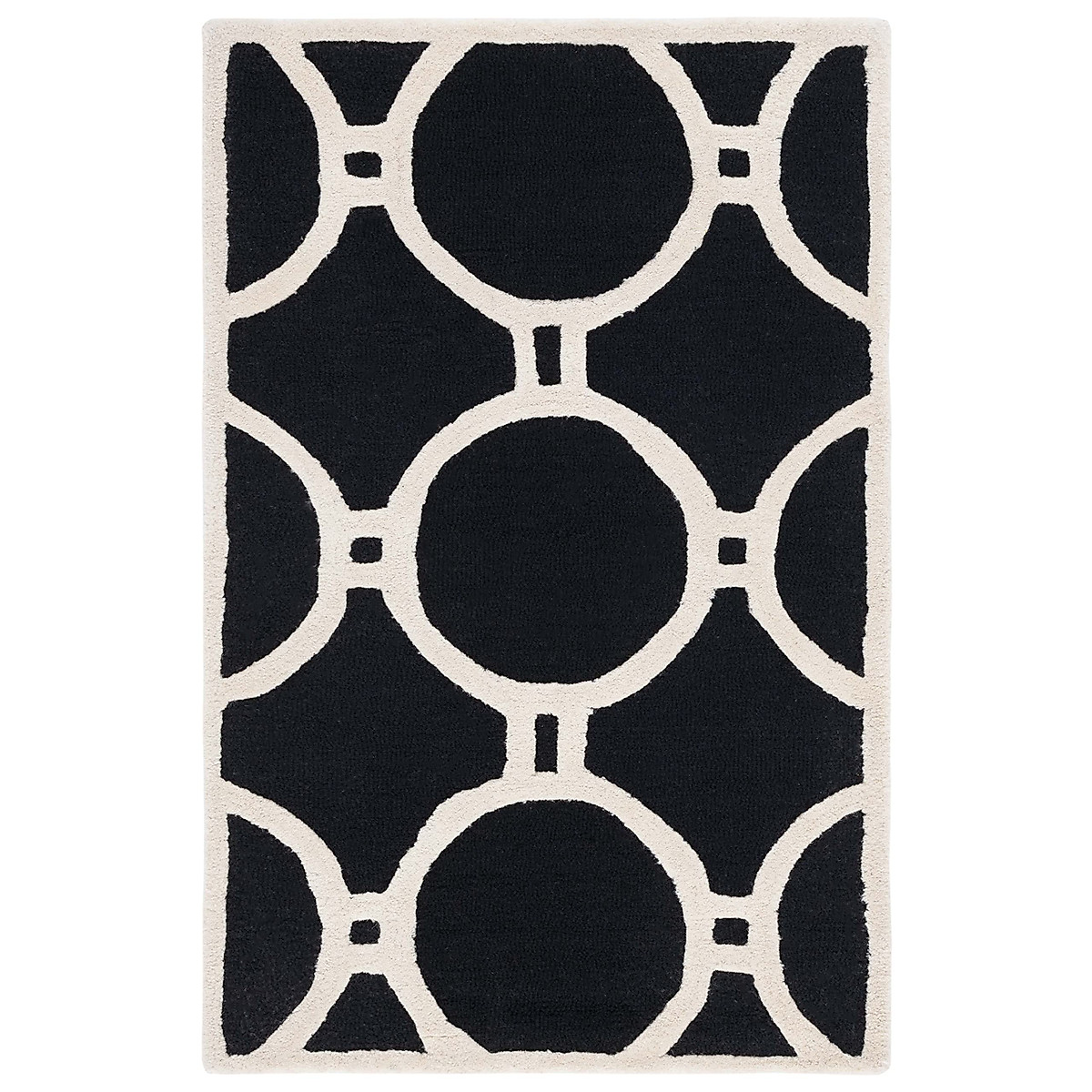 SAFAVIEH Cambridge Collection Accent Rug - 2' x 3', Black & Ivory, Handmade Moroccan Wool, Ideal for High Traffic Areas in Entryway, Living Room, Bedroom (CAM145E)