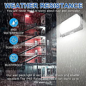 LED Wall Pack Light with Dusk-to-Dawn Photocell,120W/100W/80W Selectable, 0-10V Dimmable 15600LM 5000K Daylight Outdoor Wall Light,Replace 450W MH/HPS, IP65 120-277V AC for Parking Lot DLC & UL Listed