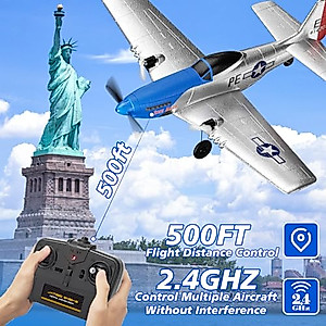 28℃ Remote Control Airplanes, 2.4Ghz 2CH RC Plane Toy Gift for Kids & Adults, Remote Control Plane for Beginners with Gyro Stabilization System (Blue)