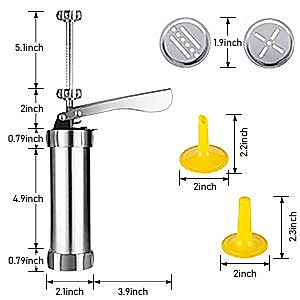 Cool Cook Cookie Press Machine Stainless Steel Biscuit Extruder Press Cookie Gun Kit Set DIY Biscuit Maker Baking Decoration Supplies