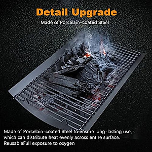 Uniflasy 27 Inches Ash Pan/Drip Pan for Chargriller 1224, 1324, 2121, 2222, 2727, 2828, 2929 Charcoal Grills, Charbroil 17302056 Grill Grates Replacement Part with 2pcs Fire Grate Hanger