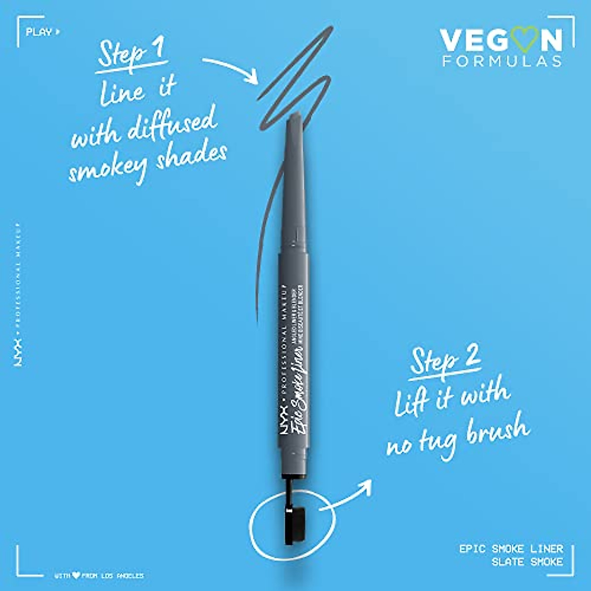 NYX PROFESSIONAL MAKEUP Epic Smoke Liner, Vegan Smokey Eyeliner - Slate Smoke (Gray)