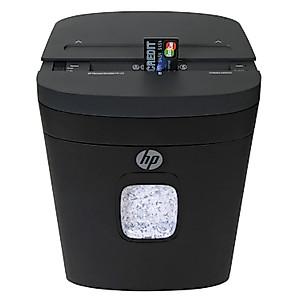 HP - Paper Shredder Micro Cut, 12-Sheet Manual Feed, Shreds Credit Cards & Staples, Heavy Duty Paper Shredder for Home Use with 5 Gallon Basket