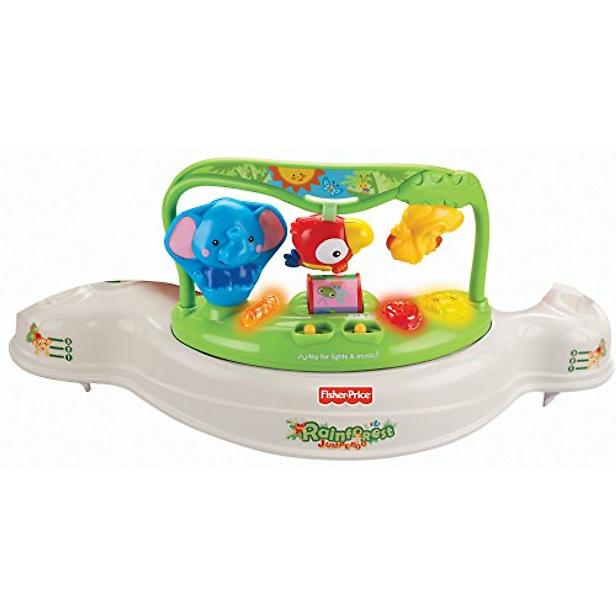 Fisher-Price Baby Bouncer Rainforest Jumperoo Activity Center with Music Lights Sounds and Developmental Toys