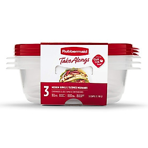 Rubbermaid TakeAlongs Food Storage Container, 5 Cup, 3 Count