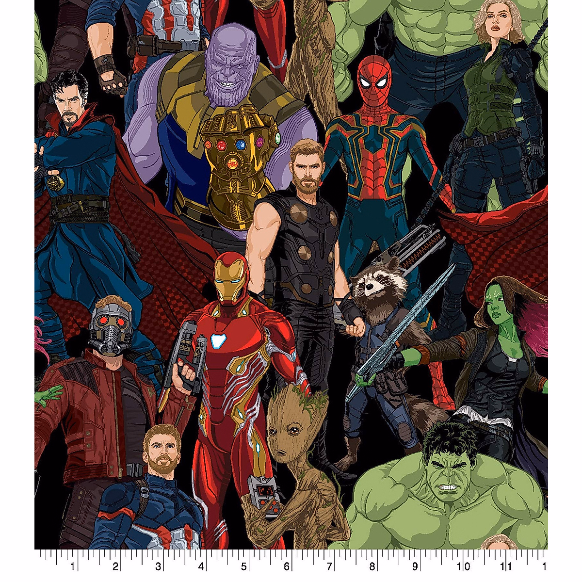 Springs Creative Products Marvel Avengers Infinity War Universal Characters Packed Multicolor Premium Quality 100 percent Cotton Fabric by The Yard.