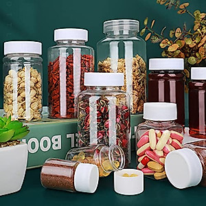 Othmro 10Pcs 5ml Plastic Bottles, Lab Cylindrical Chemical Reagent Bottle, Wide Mouth Laboratory Reagent Bottle, Sample Sealing Liquid Storage Container for Food Store Transparent