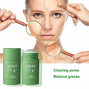 KNXWPPX Green Tea Purifying Clay Stick Mask,For Face Moisturizes Oil Control,Deep Clean Pore,Exfoliating Mask,Improves Skin,Suitable for All Skin (Green Tea)
