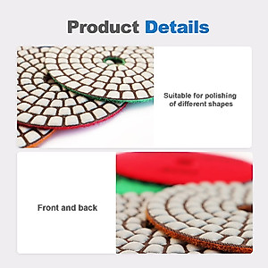 Dry Diamond Polishing Pads - 8pcs 4 inch (#50x3,#100x2,#200x1,#400x1,#800x1) Sanding Pads Kit for Granite Marble Ceramic Used on Angle Grinder or Polisher