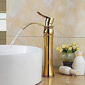 FHSRAEIP Bathroom Sink Faucet, Basin Faucets Bathroom Waterfall Faucet Single Handle Basin Mixer Tap Bath Faucet Brass Sink Hot and Cold Faucet,Bathroom Vanity Mixer