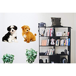 17PCS Dogs Wall Sticker 3D Pet Stickers for Kids Wall Decals Living Room Baby Rooms Bedroom Toilet House Wall DIY Decoration… (Blown-17dogs)