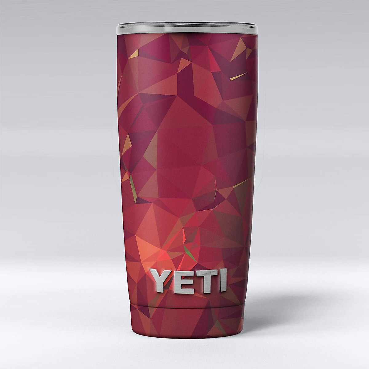 Design Skinz Red Geometric V2 - Skin Decal Vinyl Wrap Kit Compatible with The Yeti Rambler Cooler Tumbler Cups