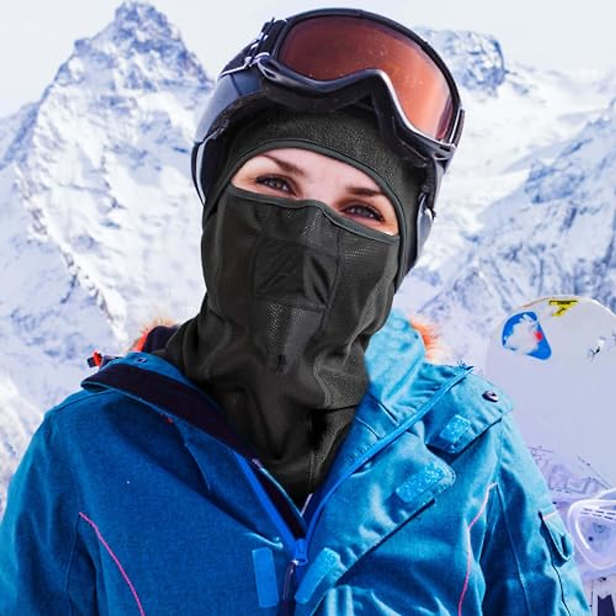 Mens Balaclava Winter Ski Face Mask Breathable Windproof Thermal for Motorcycle Riding Cycling in Cold Weather Black