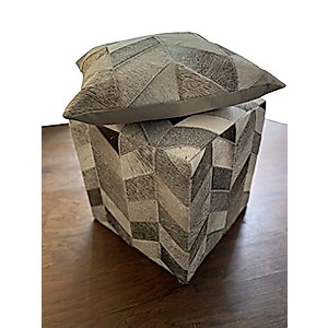 Noori Rug 1 Pillow, Cowhide Chevron Grey