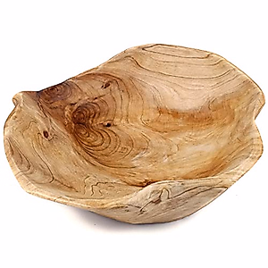 EWEIGEER Wooden Fruit Salad Serving Bowl Hand-Carved Root Bowls Creative Living Room Real Wood Candy Bowl 8"-10"