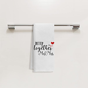 Voatok Better Together Mr.&Mrs. Bath Towel,Bride and Groom Husband and Wife Gifts Decorative Towel,Wedding Birthday Anniversary Decor