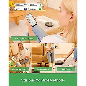 Vactidy T8 Robot Vacuum and Mop Combo, WiFi/App/Alexa/Siri Control, Robotic Vacuum Cleaner with Gyro Navigation, Self-Charging, Slim, Good for Hard Floor, Pet Hair, Carpet