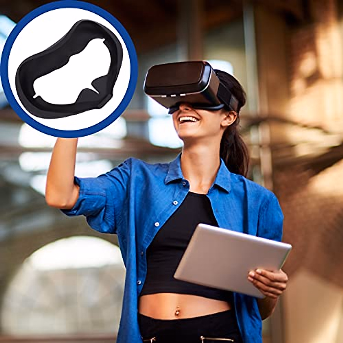 1pc Vr Eye Pads Vr Face Cover Silicone Headset Face Headset Face Cover Headset Face Pad Silicone Mask Silicone Face Mask Vr Face Mask Comfortable Face Cushion