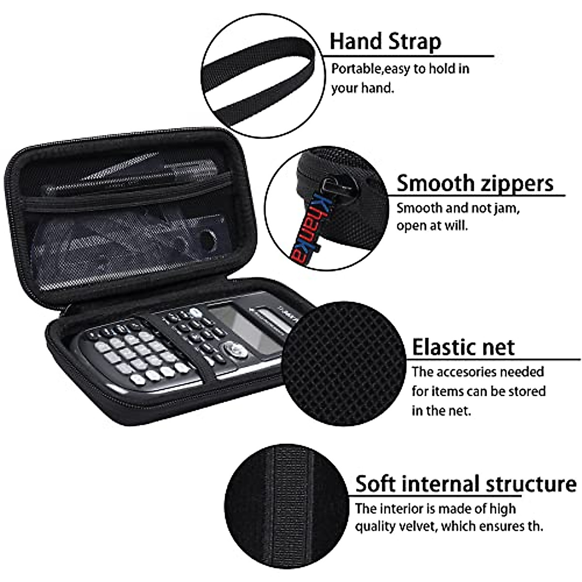 khanka Hard Travel Case Replacement for Texas Instruments TI-30XS MultiView/TI-36X Pro Engineering Scientific Calculator, Case Only (Black)