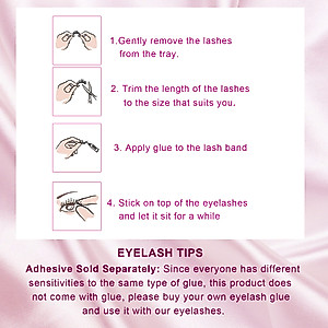 KSYOO Clear Band Dramatic Lashes 8-15mm D Curl Lashes Mink, Fluffy Semi-dramatic 3D Multi-Layered Strip Lashes, Reusable, Invisible Band Strip Eye Lashes - 5 Pairs (Clear Band U6) (Clear Band U6)