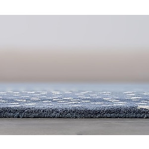 Restoration and Renovation Antelope Cheetah Blue Animal Contemporary Handmade 100% Woolen Area Rugs & Carpets (Blue, 6x9)