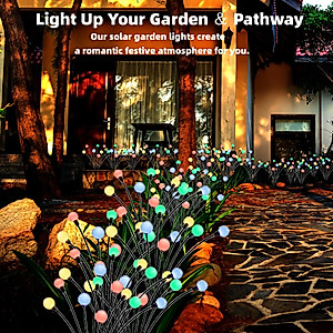 Foreimie 5 Pack Solar Firefly Lights Outdoor Waterproof,Solar Starburst Swaying Lights,2 Modes,30-LED Solar Garden Lights,Christmas Decorative Stake Pathway Lights Landscape Lights (Multicolour)