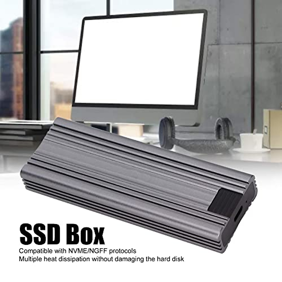 SSD Enclosure Case, Multipurpose SSD Box Silicone Grease Stable Heat Dissipation Core Sticking Design for for OS X Operating System