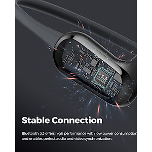 SoundPEATS Air Conduction Headphones, RunFree Lite Open-Ear Sports Bluetooth V5.3 Headphones with Bass Boost and 17 Hours, Sweatproof Ultralight Headset for Running, Workouts, USB-C