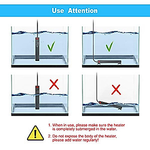 DaToo 25W Mini Aquarium Heater Betta Small Fish Tank Heater Submersible 3 to 5 Gallon, 1 Yr Warranty
