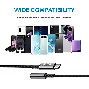 mblu MEIZU USB C to 3.5mm Audio Adapter,Headphone Aux Jack Dongle Compatible with MEIZU 20 18 Samsung S23 Ultra S21 Note20, Pixel 6 Pro