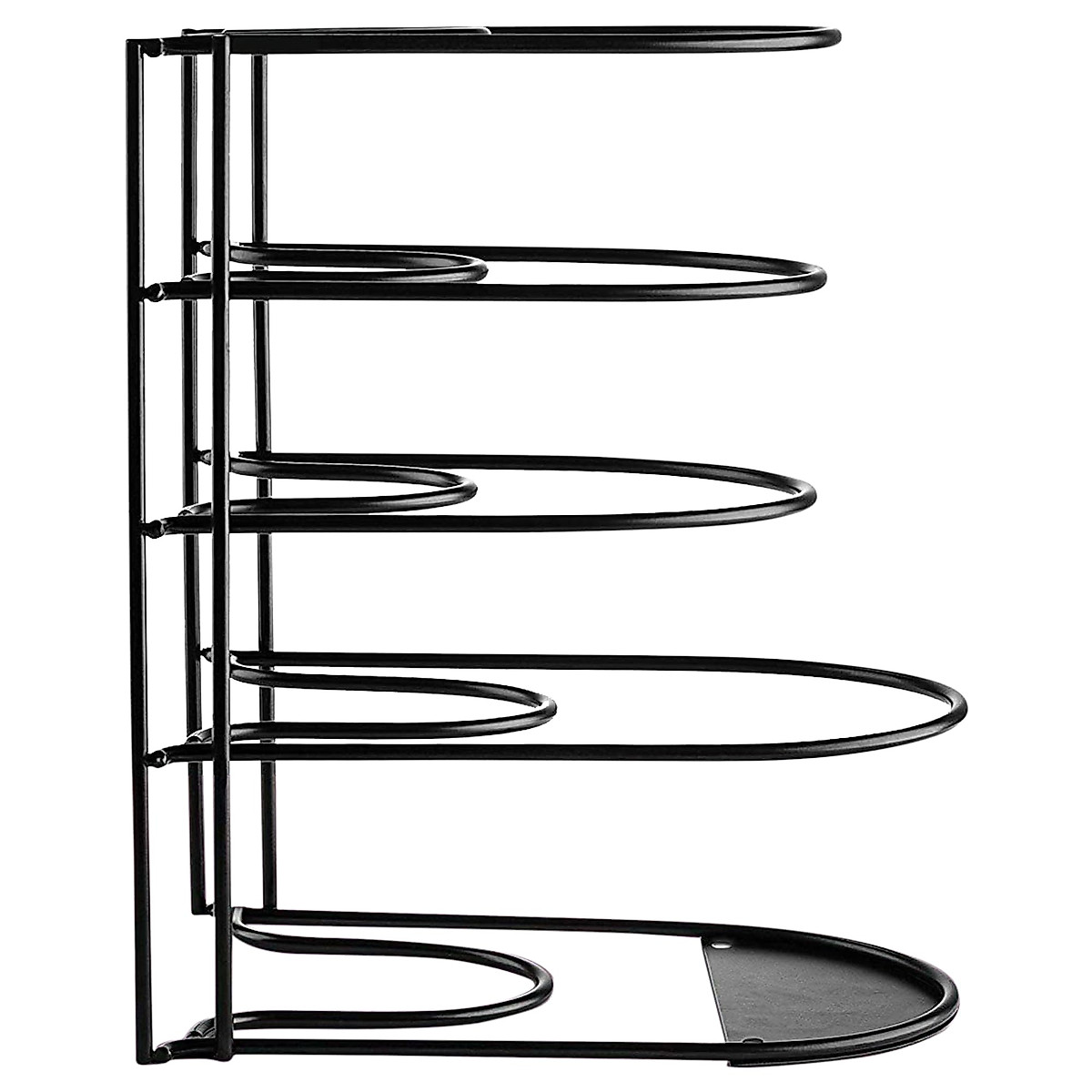 Extreme Matters Heavy Duty Pot and Pan Organizer Holder - Holds Cast Iron Skillets, Pots, Frying Pan, Lids - Durable Steel Construction Griddles and Shallow Pots - Space Saving Kitchen Storage - Black