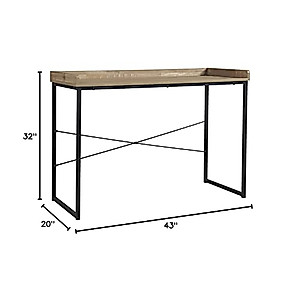 Signature Design by Ashley Gerdanet Casual 43" Sleek Home Office Writing Desk, Beige & Black