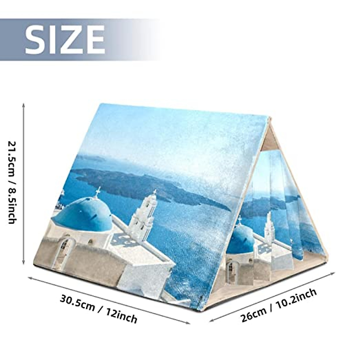 RATGDN Small Pet Hideout Greek Santorini Hamster House Guinea Pig Playhouse for Dwarf Rabbits Hedgehogs Chinchillas