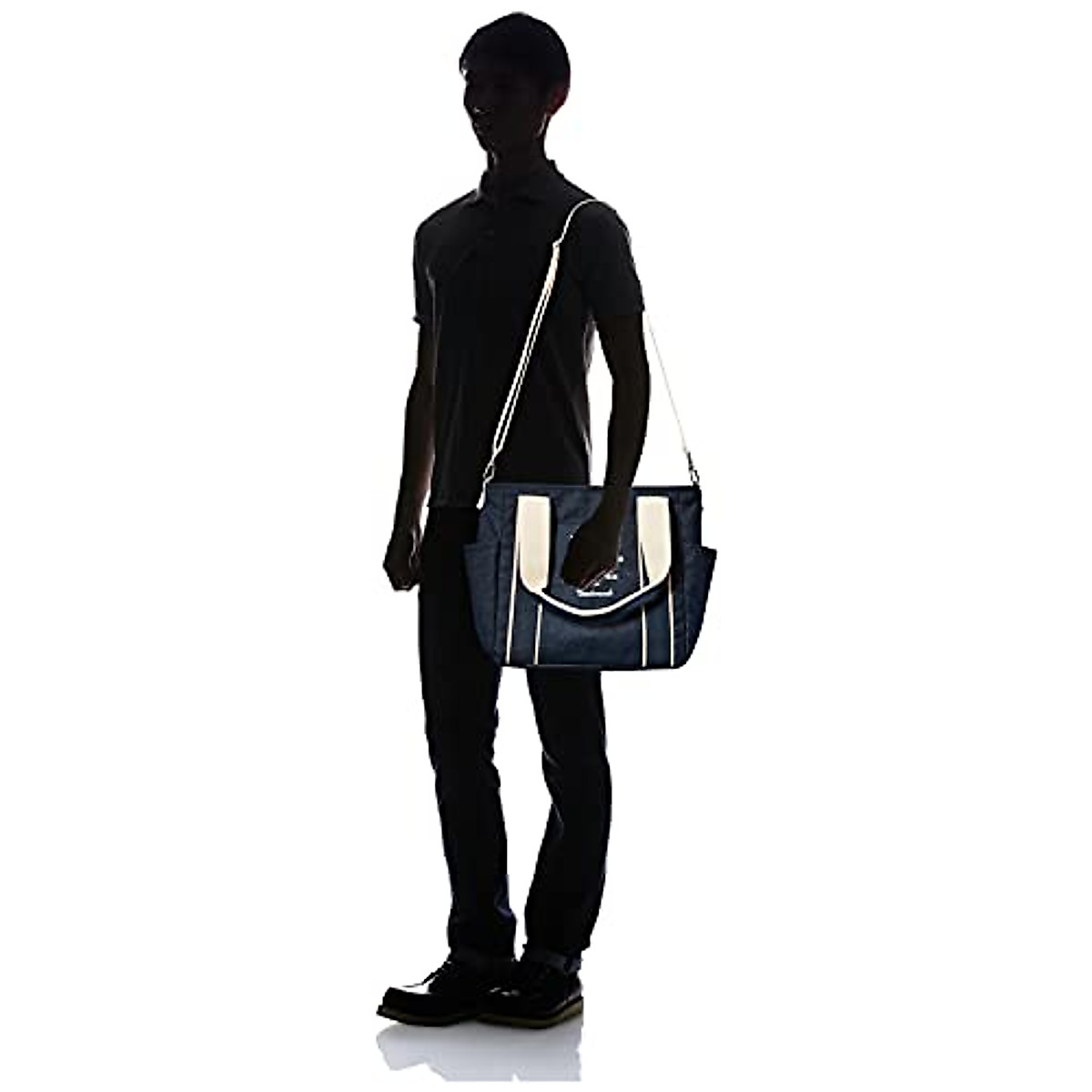 KANGOL(カンゴール) Thick Cotton Canvas 2-Way Shoulder Mother's Bag Boat Large, Navy/Denim