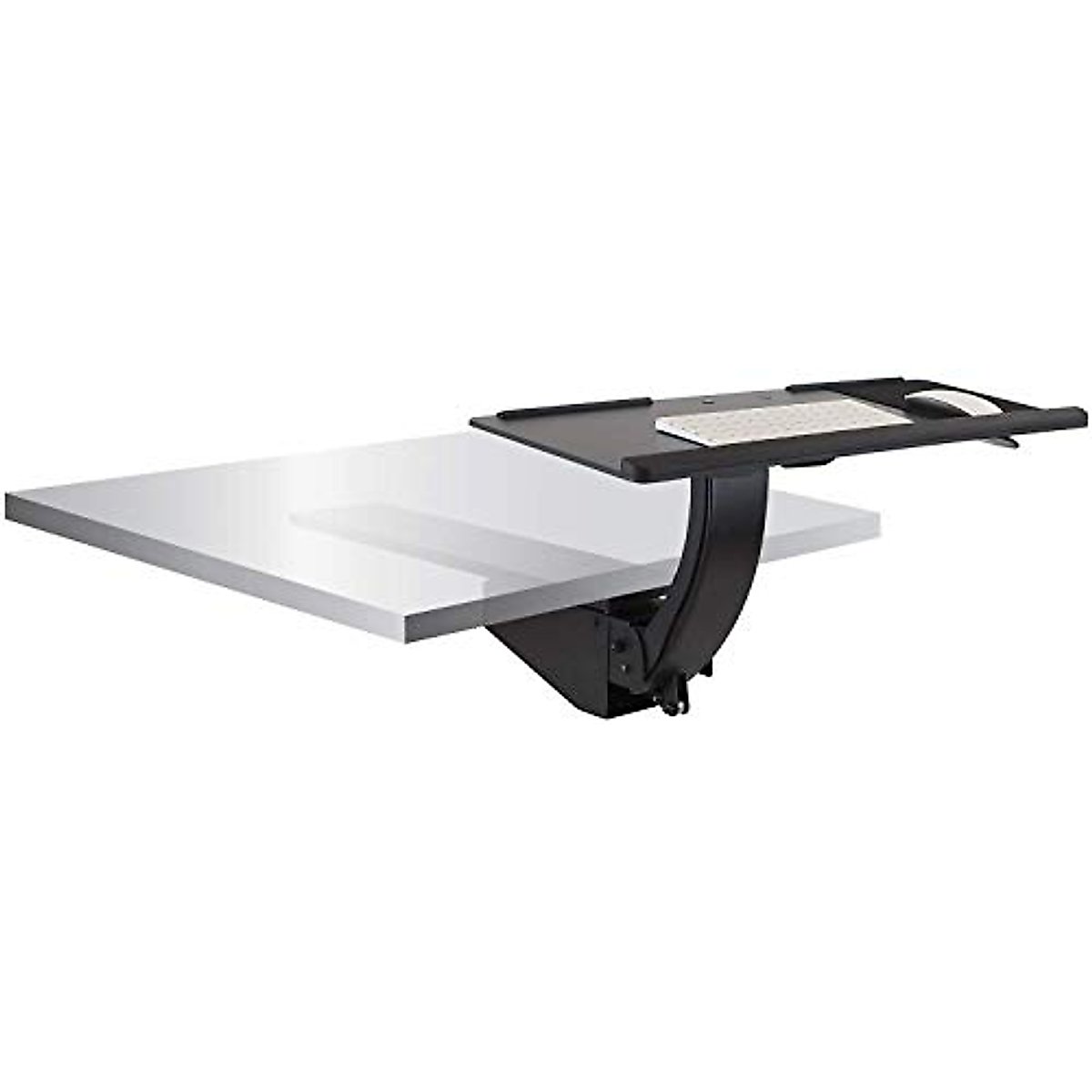 Mount-It! Sit Stand Keyboard Tray, Height Adjustable Under Desk Keyboard and Mouse Drawer, Full Motion Standing Design with 13.4 Inches of Vertical Adjustment, 26.5 in Wide Platform