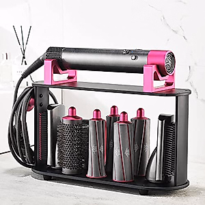 Storage Holder for Dyson Airwrap Styler, 8-Holes Countertop Bracket Organizer Stand Storage Rack for Hair Curling Iron Wand Barrels Brushes Diffuser Nozzles for Home Bedroom Bathroom - Aluminum Alloy