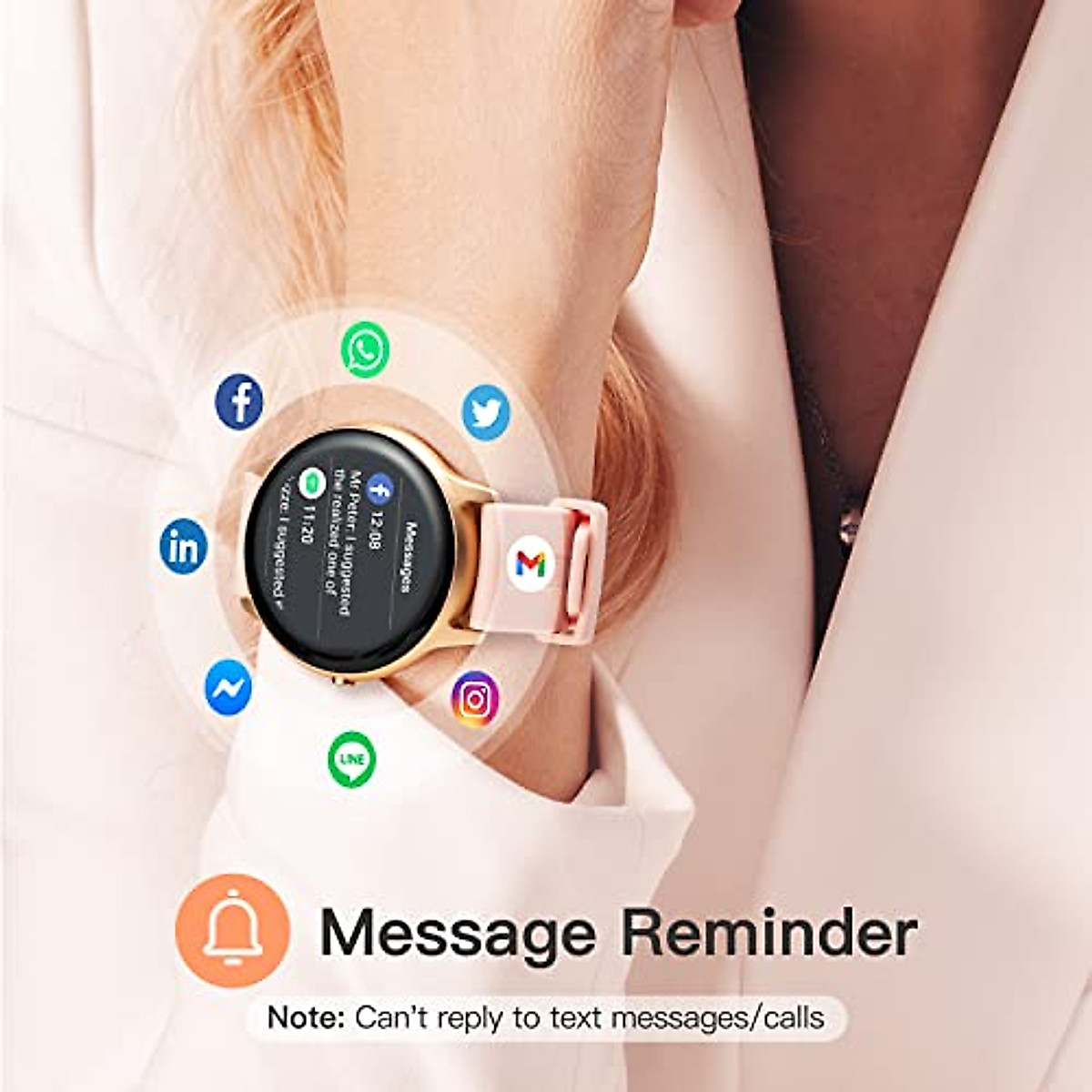 AGPTEK Smart Watches for Women, 5ATM Waterproof Swimming Smartwatch for iPhone Android Phones, Fitness Tracker Watch Support Heart Rate Monitor Pedometer Sleep Monitor, LW11 Pro