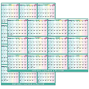 2023-2024 Yearly Wall Calendar - Yearly Wall Calendar 2023-2024, 2023-2024 Dry Erase Calendar with Julian Date, Jul. 2023 - Jun. 2024, Thick Paper, Vertical/Horizontal, Reversible, 34.8" x 22.9