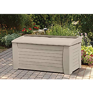 Suncast 127 Gallon Outdoor Resin Deck Storage Box, Taupe