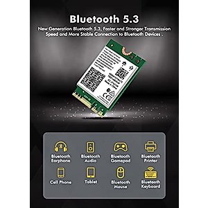WiFi 6E Wireless Card Intel AX210 NGW Bluetooth 5.3 Tri-Band 5400Mbps Network Adapter for Laptop Support Windows 10/11 (64bit) M.2/NGFF