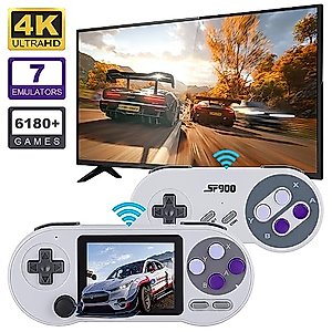 SF2000 Retro Handheld Game Console - Built in 6180+ Classic Video Games,3.0 inch IPS Screen, Supports External TF Card, 2.4G Wireless Handles, AV Output Plug & Play 4K Game Console…