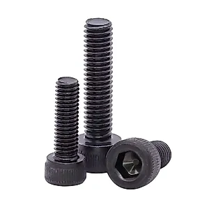 M3-0.5 x 12mm Socket Head Cap Screws, 12.9 Grade Alloy Steel, Black Oxide Finish, Full Thread, Coarse Thread, Allen Hex Drive, 100 pcs