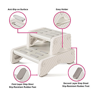 Black Foldable Step Stool (Gray)