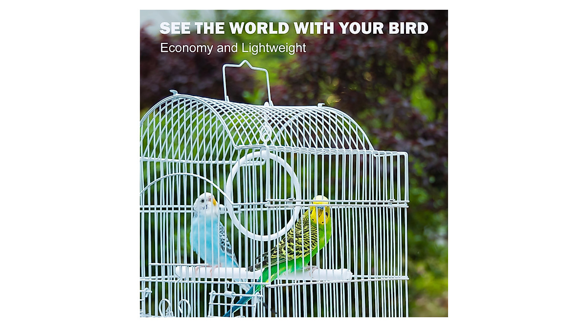 Kuzino Small Bird Travel Cage - Lightweight & Easy Clean
